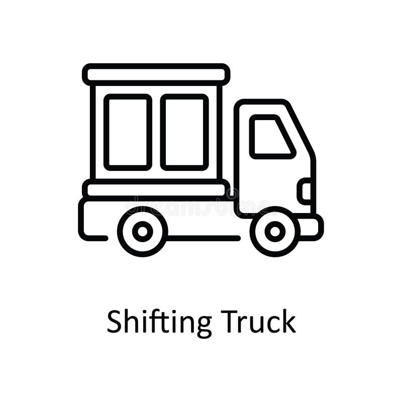 Shifting Truck Vector Outline Icon Design Illustration. Home Repair and ...