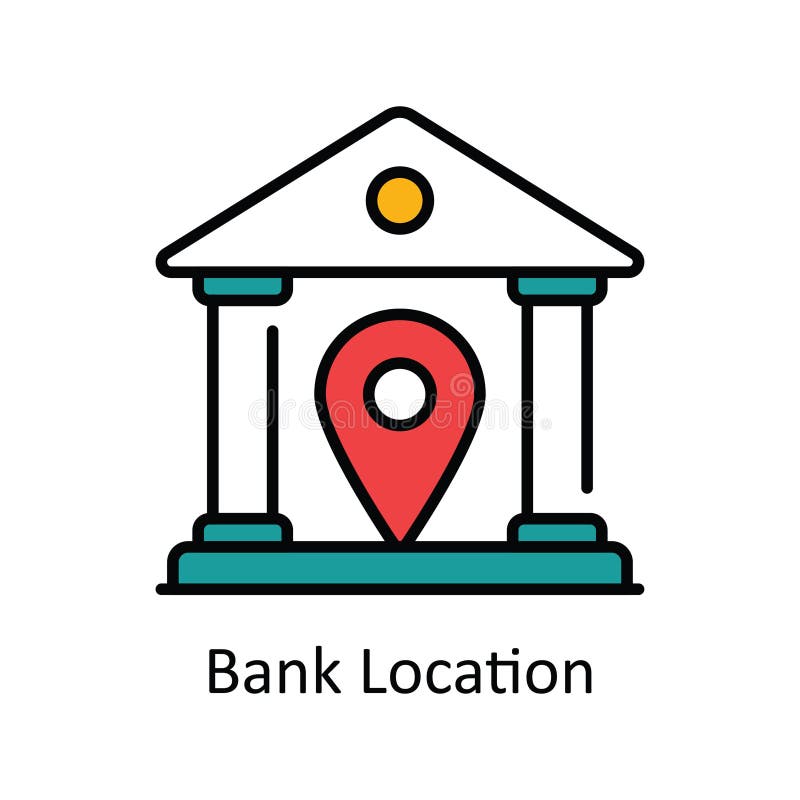 Bank Vector Outline Icon Design Illustration. Bank Symbol on White ...