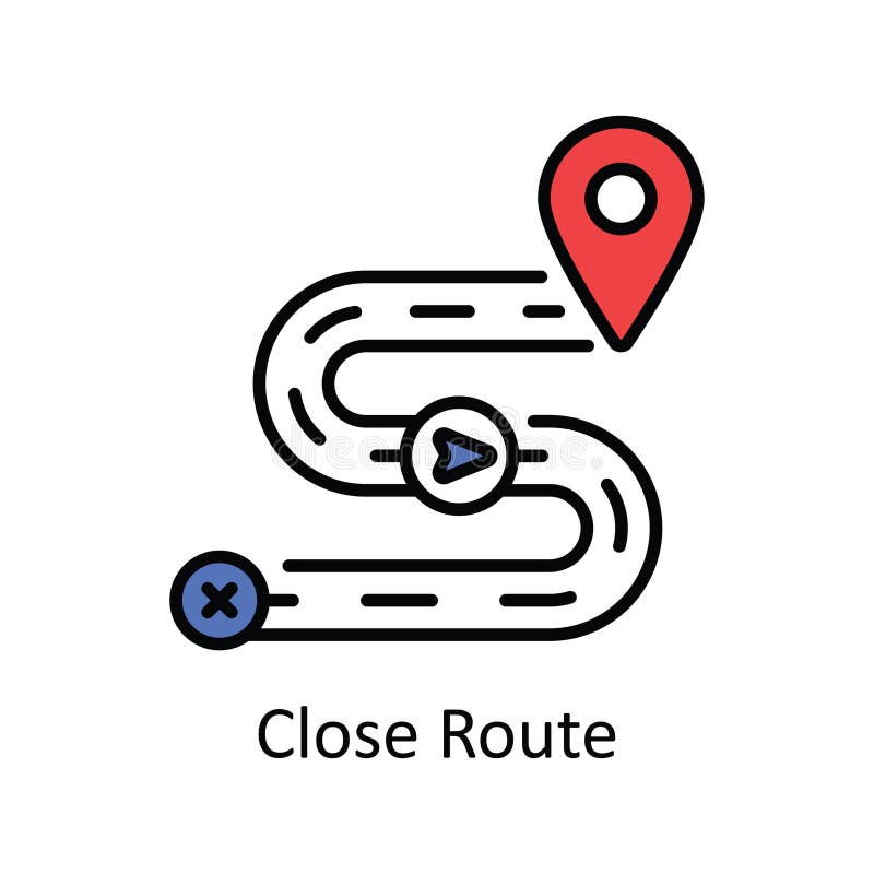 Travel Route Flat Style Design Vector Illustration. Stock Illustration ...