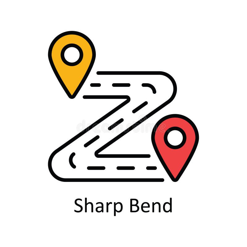 Sharp bend to the right stock illustration. Illustration of bend ...