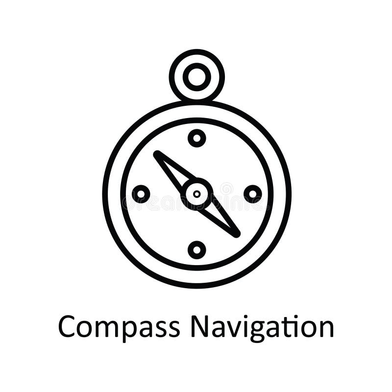 Compass Navigation Vector Outline Icon Design Illustration. Map and ...