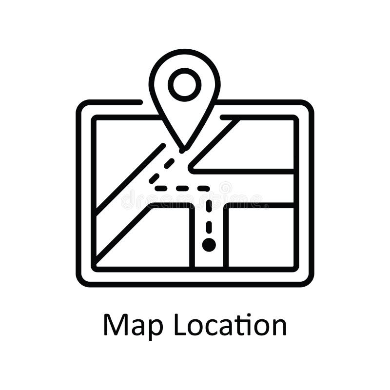 Business Location Vector Outline Icon Style Illustration. EPS 10 File ...