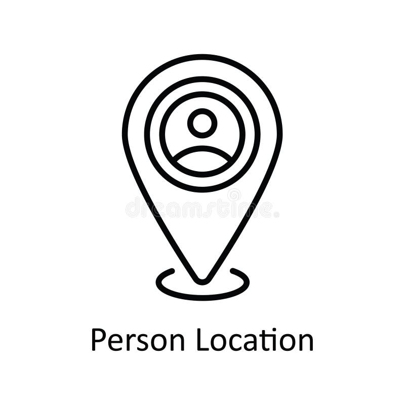 Person Location Vector Fill Outline Icon Design Illustration. Map and ...