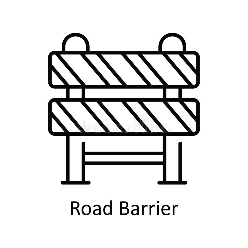 Road Barrier Vector Outline Icon Design Illustration. Map and ...