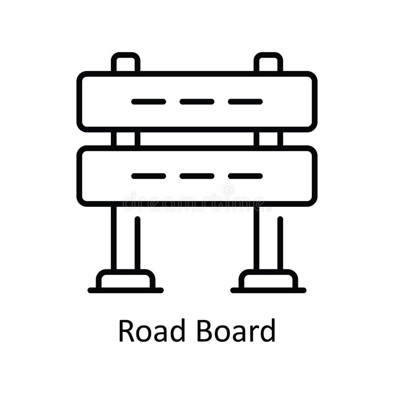 Road Board Vector Outline Icon Design Illustration. Map and Navigation ...