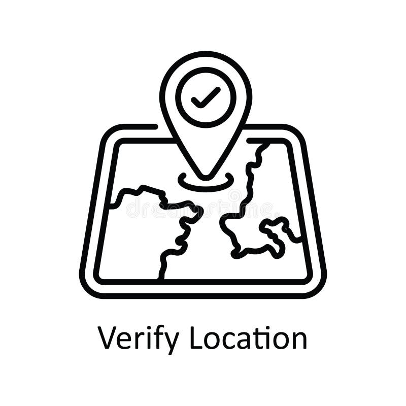 Verify Location Vector Outline Icon Design Illustration. Map and ...