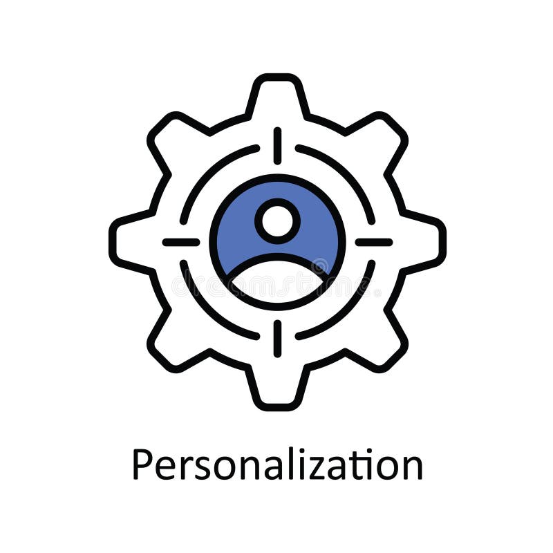 Personalization Vector Fill Outline Icon Design Illustration. Online ...