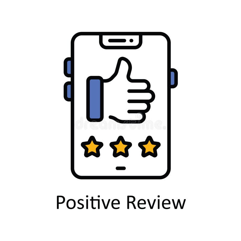 Positive Review Vector Fill Outline Icon Design Illustration. Online ...