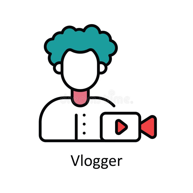 Vlogger Flat Style Design Vector Illustration. Stock Illustration Stock ...