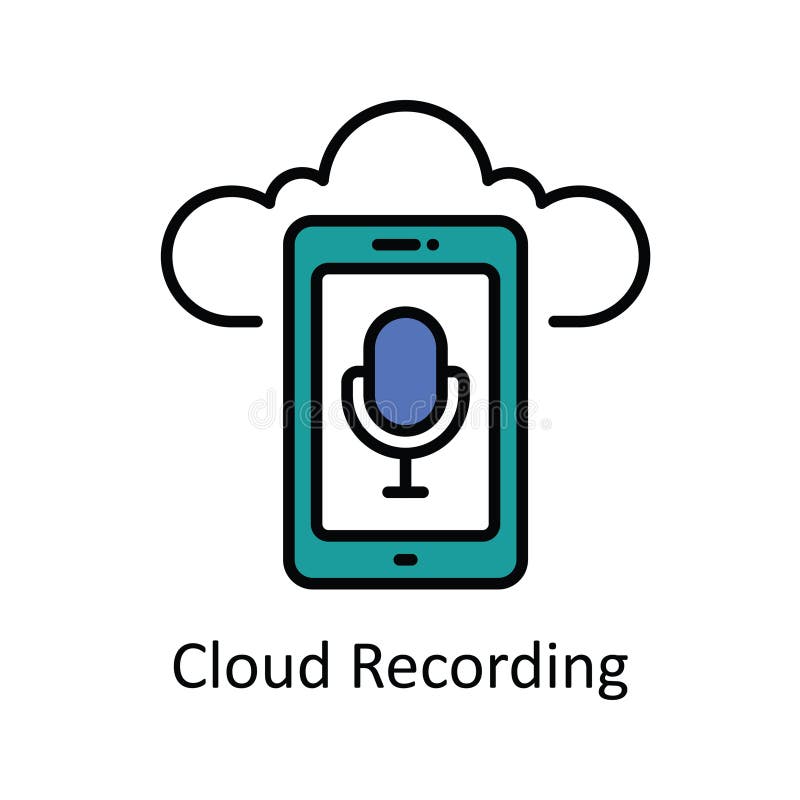 Cloud Video Vector Outline Icon Design Illustration. Cloud Computing ...