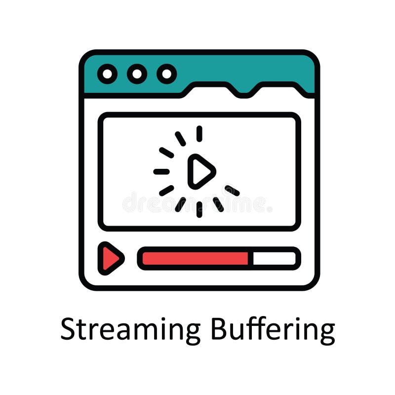 Streaming Buffering Vector Fill Outline Icon Design Illustration ...