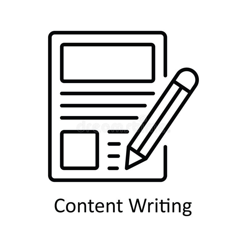 Content Writing Vector Outline Icon Design Illustration. Online ...