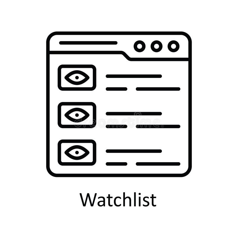 Watch List Vector Outline Icon Design Illustration. Online Streaming ...