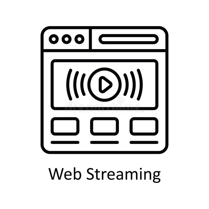 Web Streaming Vector Outline Icon Design Illustration. Online Streaming ...