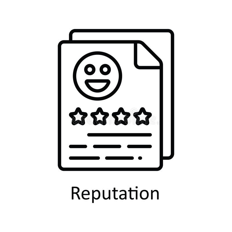 Reputation Vector Outline Icon Design Illustration. Online Streaming ...