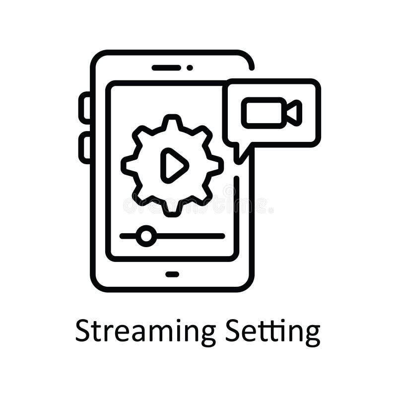 Streaming Setting Vector Outline Icon Design Illustration. Online ...