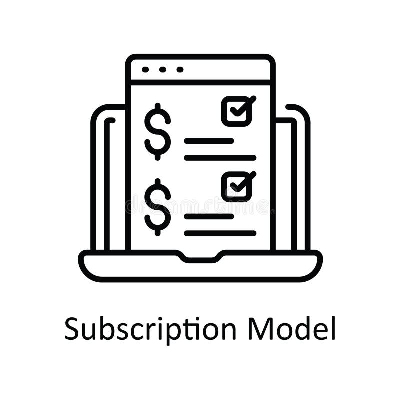 Subscription Model Vector Outline Icon Design Illustration. Online ...