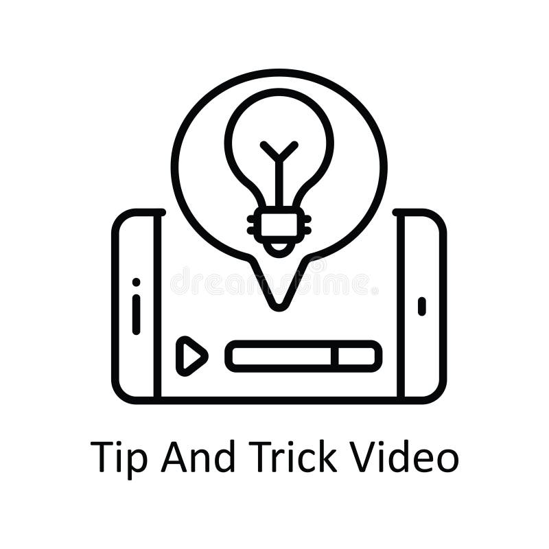 Tip and Trick Video Vector Outline Icon Design Illustration. Online ...