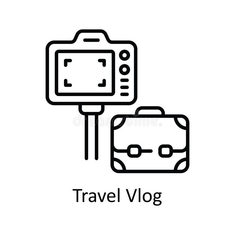 Travel Vlog Vector Outline Icon Design Illustration. Online Streaming ...