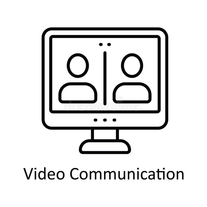 Video Communication Vector Outline Icon Design Illustration. Online ...