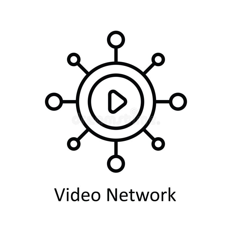 Video Network Vector Outline Icon Design Illustration. Online Streaming ...