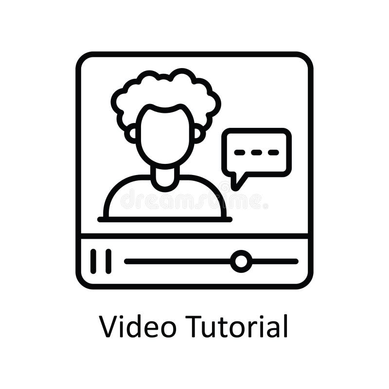 Video Tutorial Vector Outline Icon Design Illustration. Online ...