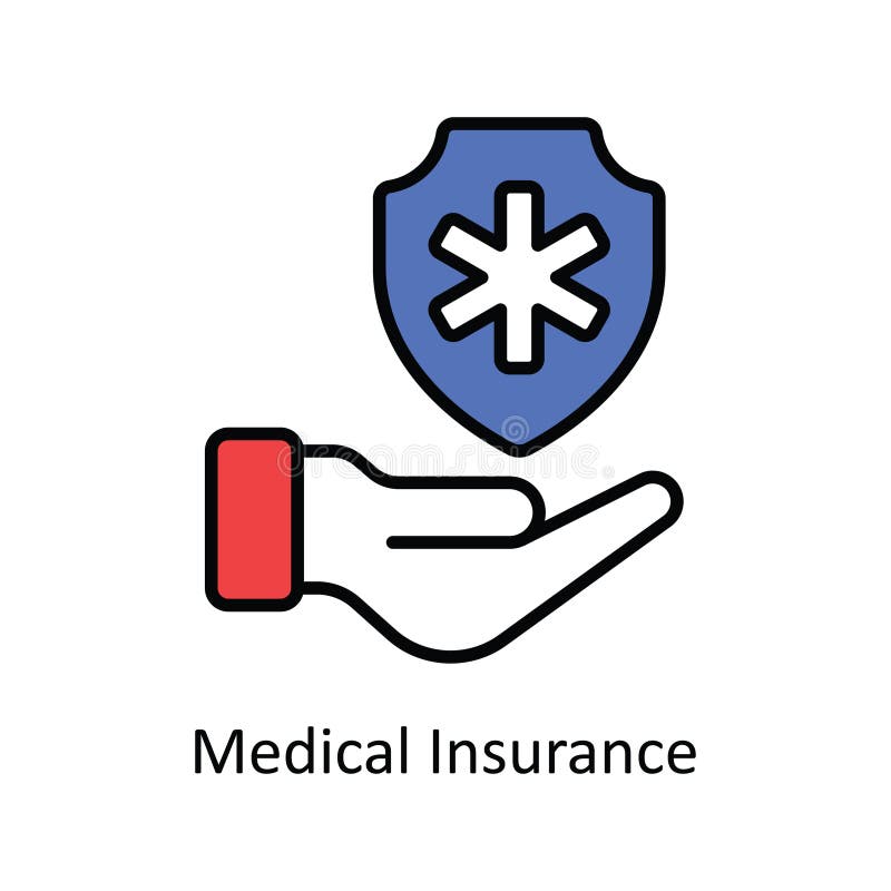 Medical Insurance Vector Fill Outline Icon Design Illustration ...