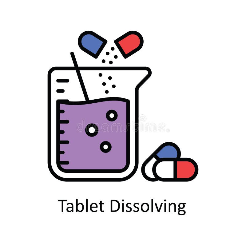 Tablet Dissolving Vector Fill Outline Icon Design Illustration ...