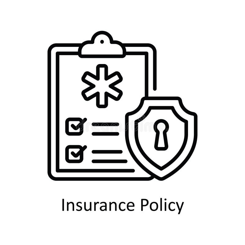 Insurance Policy Vector Outline Icon Design Illustration. Pharmacy ...