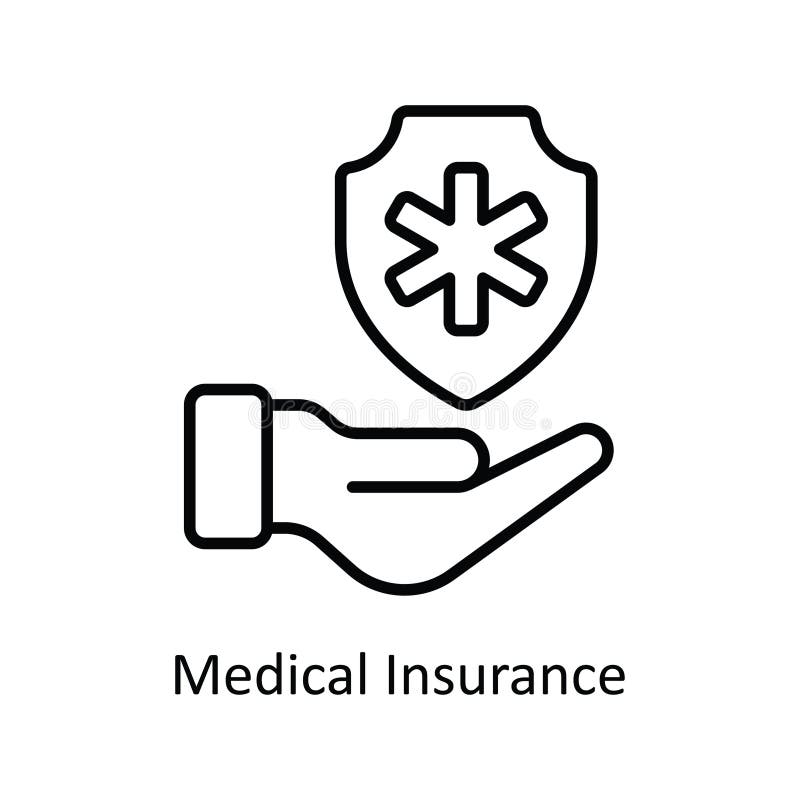 Medical Insurance Vector Filled Outline Icon Style Illustration. EPS 10 ...
