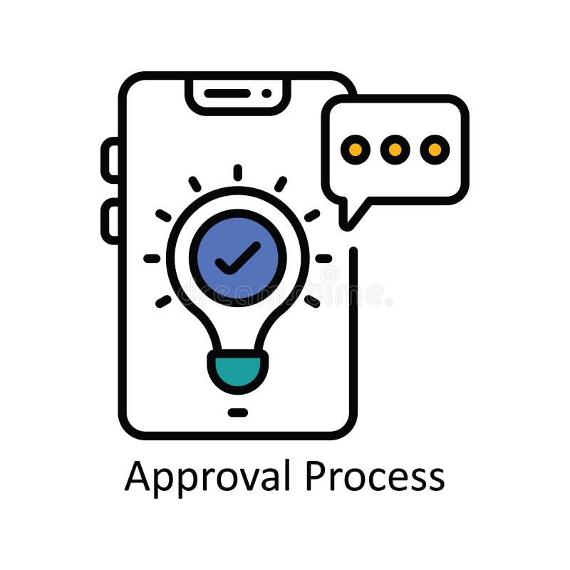 Approval Process Vector Fill Outline Icon Design Illustration. Product ...