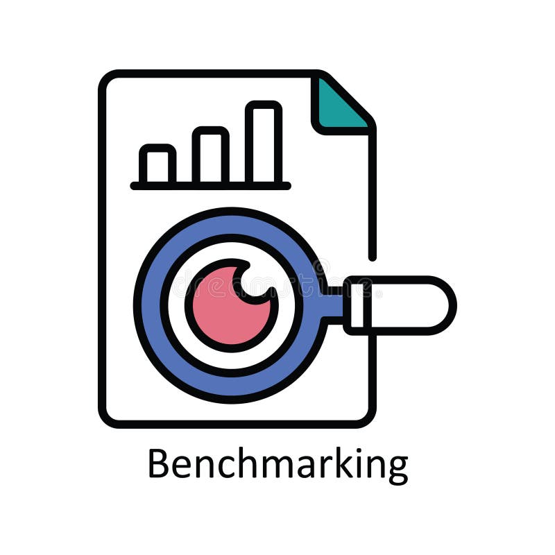 Benchmarking Vector Fill Outline Icon Design Illustration. Product ...