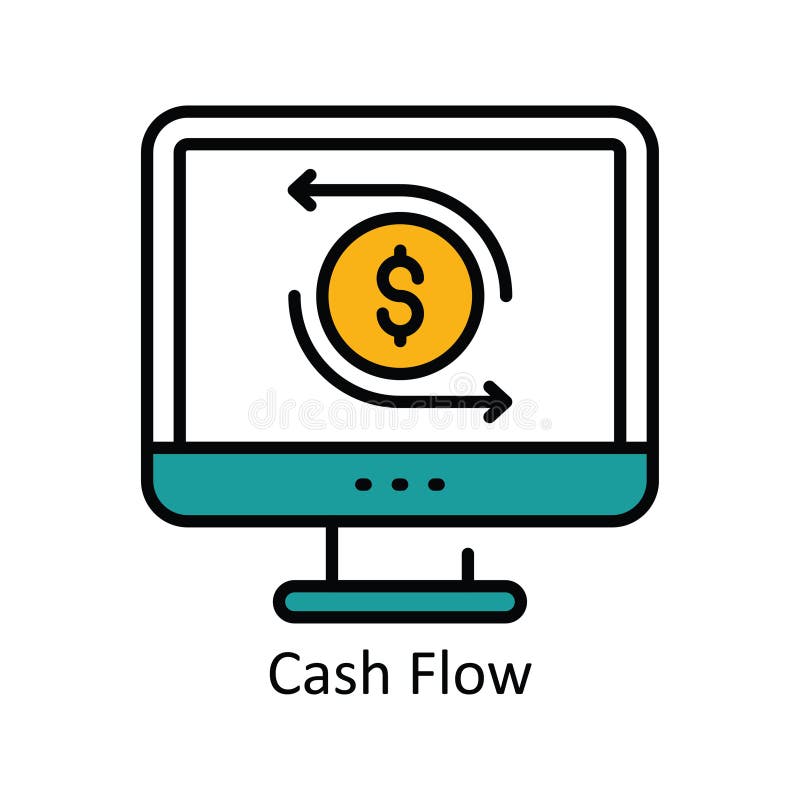 Cash Flow Vector Fill Outline Icon Design Illustration. Product ...