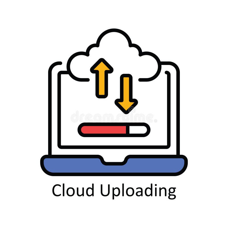Cloud Uploading Vector Fill Outline Icon Design Illustration. Product ...