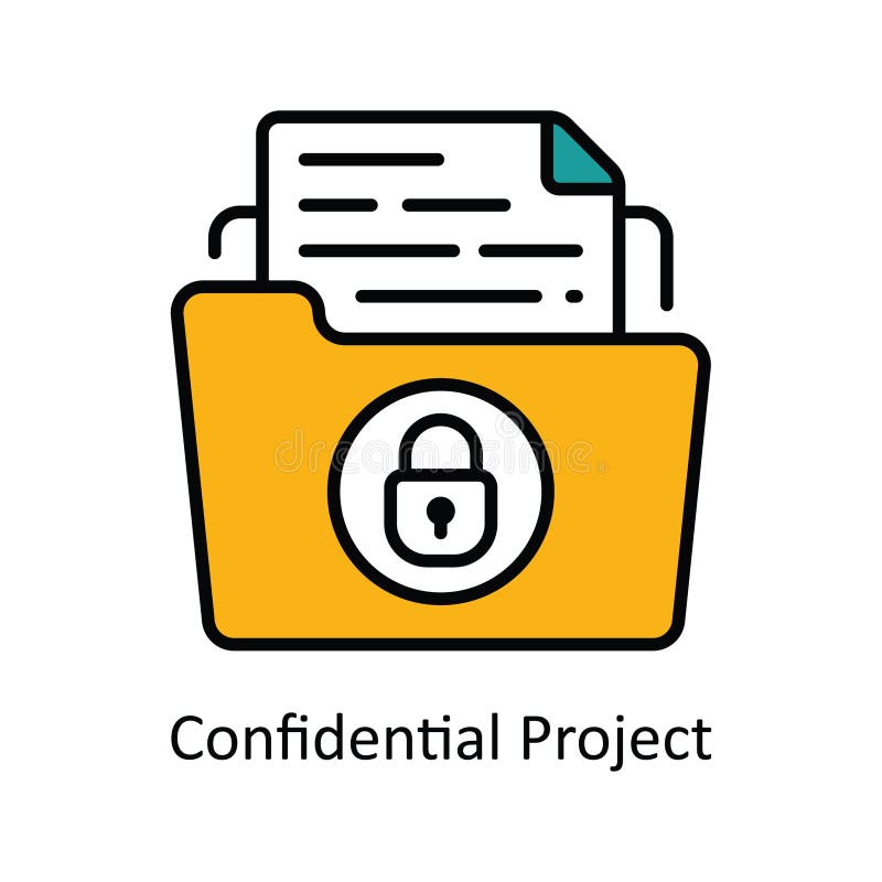 Confidential Project Outline Icon Collection or Set. Confidential ...