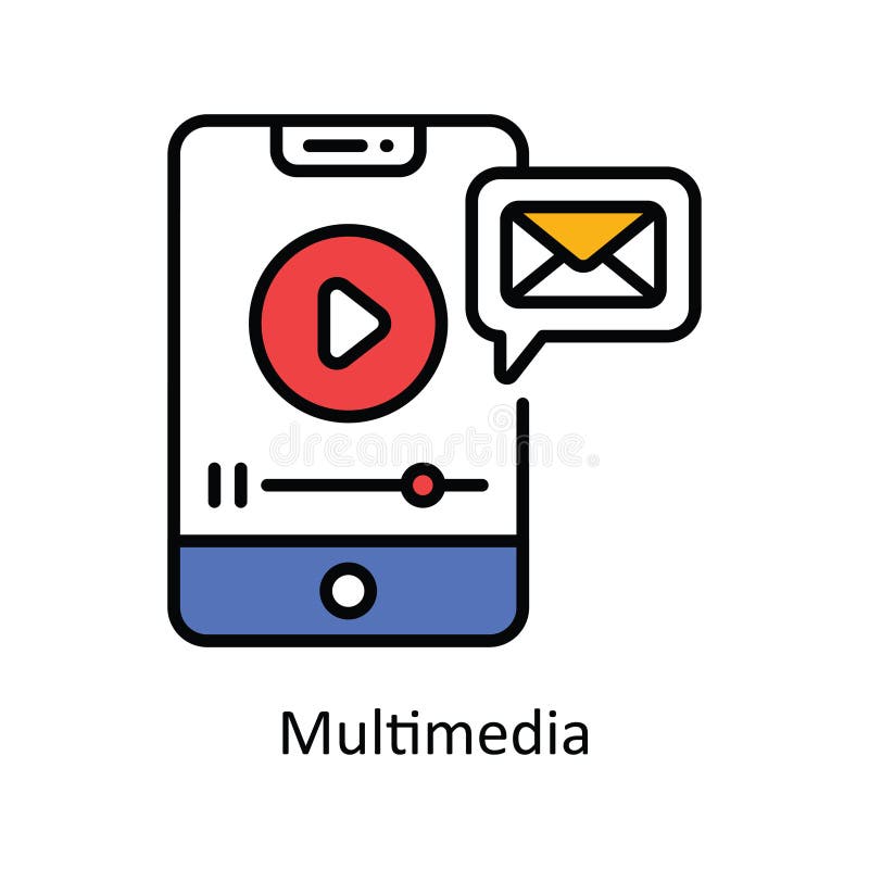 Multimedia Vector Fill Outline Icon Design Illustration. Product ...