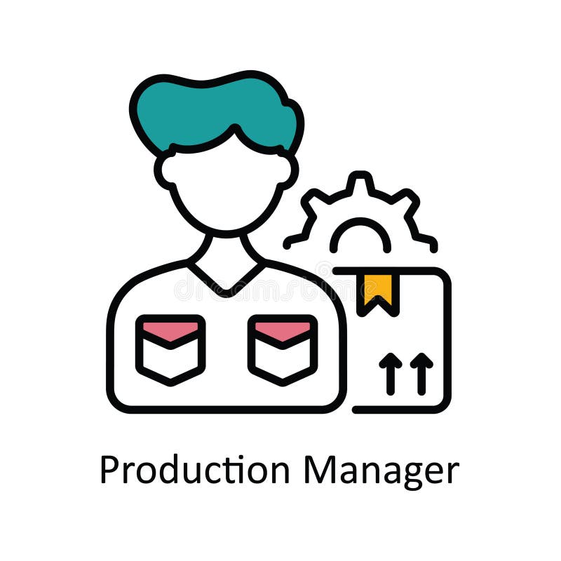 Production Manager Vector Fill Outline Icon Design Illustration ...