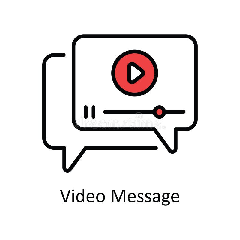 Video Message Vector Fill Outline Icon Design Illustration. Product ...