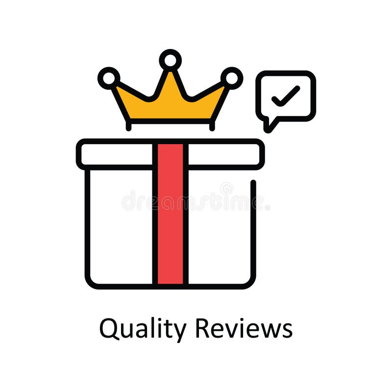 Quality Reviews Vector Fill Outline Icon Design Illustration. Product ...
