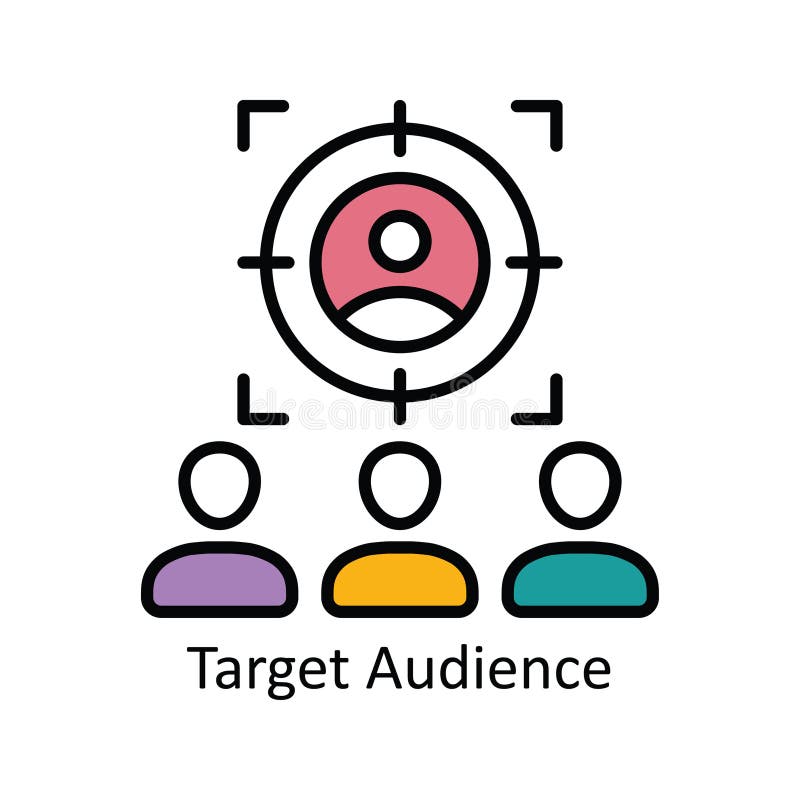 Target Audience Vector Fill Outline Icon Design Illustration. Product ...