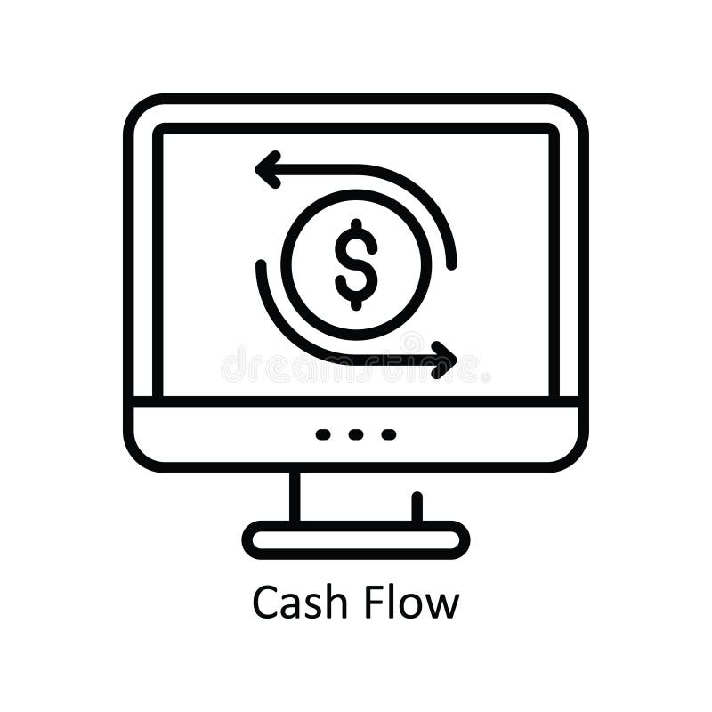 Cash Flow Vector Outline Icon Design Illustration. Product Management ...