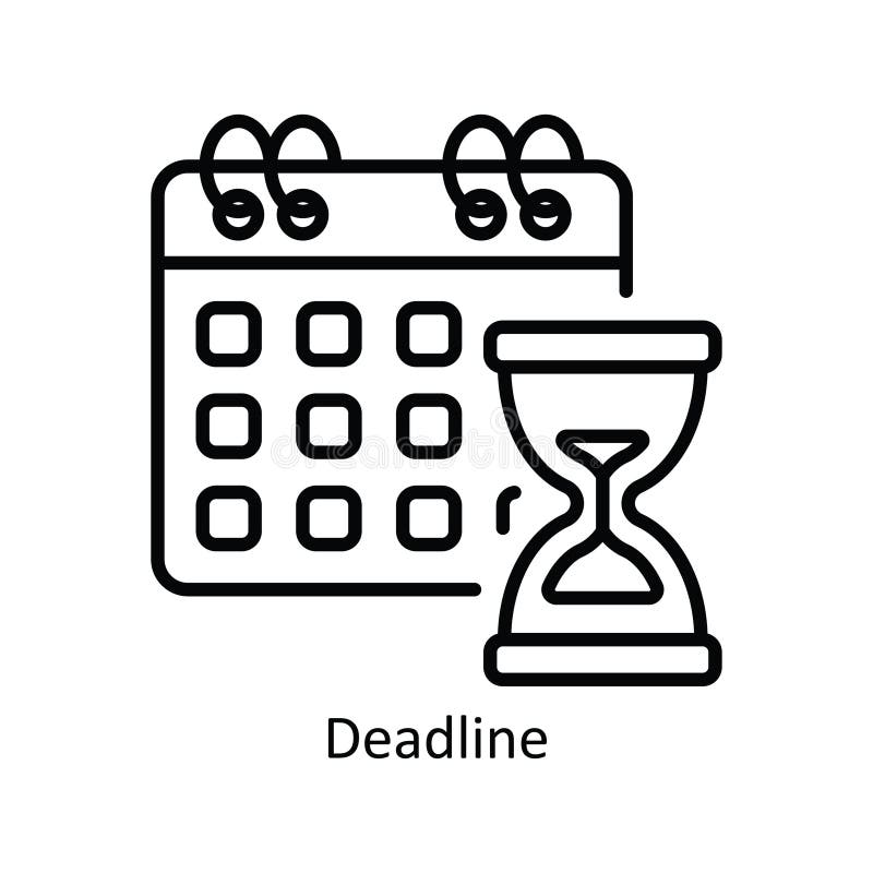 Deadline Vector Outline Icon Design Illustration. Product Management ...
