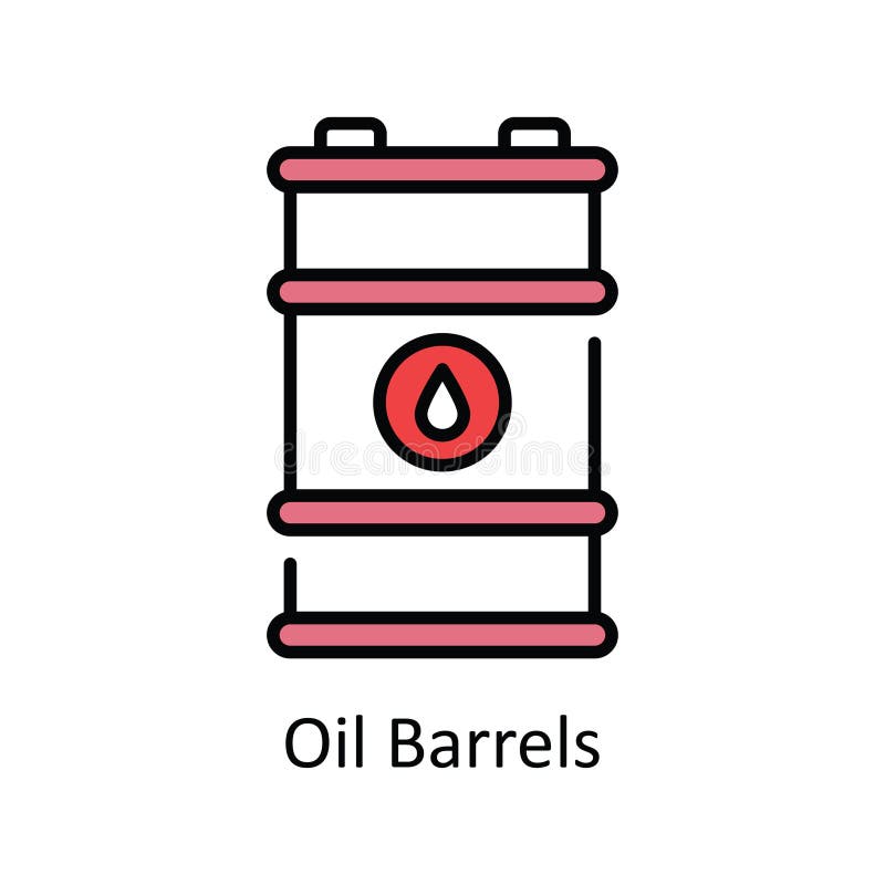 Oil Barrels Vector Fill Outline Icon Design Illustration. Smart ...
