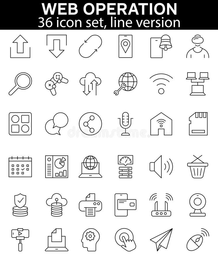 Web operation icon set stock vector. Illustration of datum - 285240725