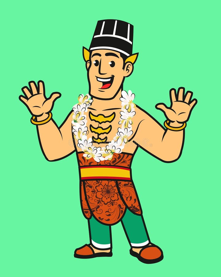 Indonesian Native Mid Java Tribe Man and Woman in Traditional Costume ...