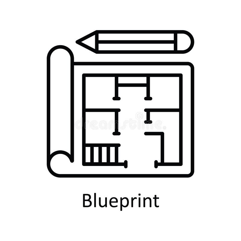 Blueprint Vector Fill Outline Icon Design Illustration. Smart ...