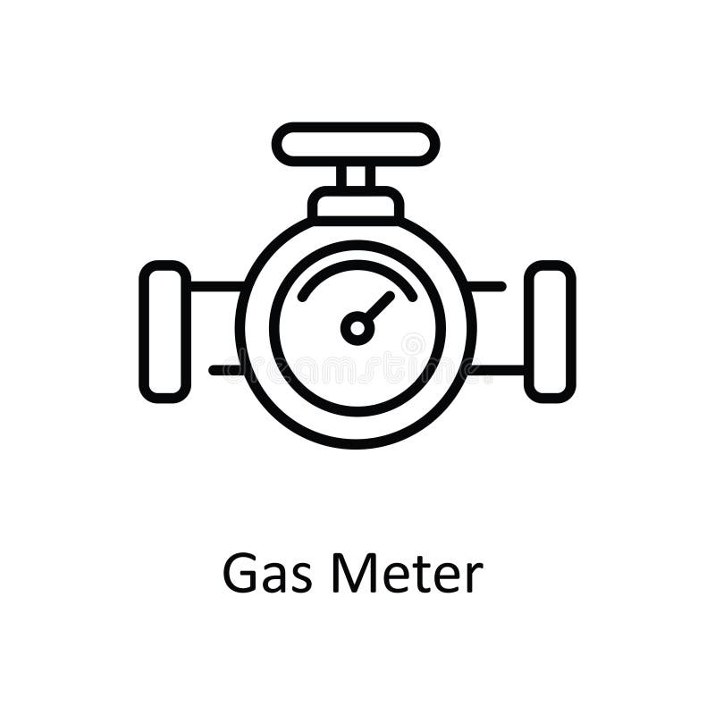 Gas Meter Vector Outline Icon Design Illustration. Smart Industries ...