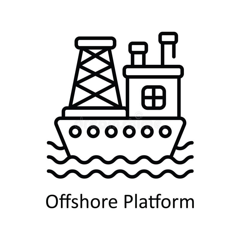 Offshore Platform Vector Outline Icon Design Illustration. Smart ...