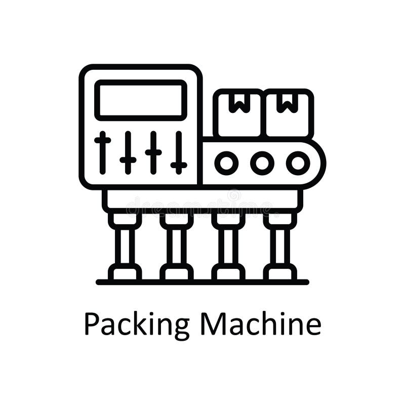 Packing Machine Vector Outline Icon Design Illustration. Smart ...