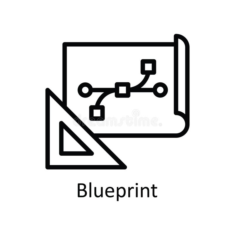 Blueprint Vector Outline Icon Design Illustration. Creative Process ...